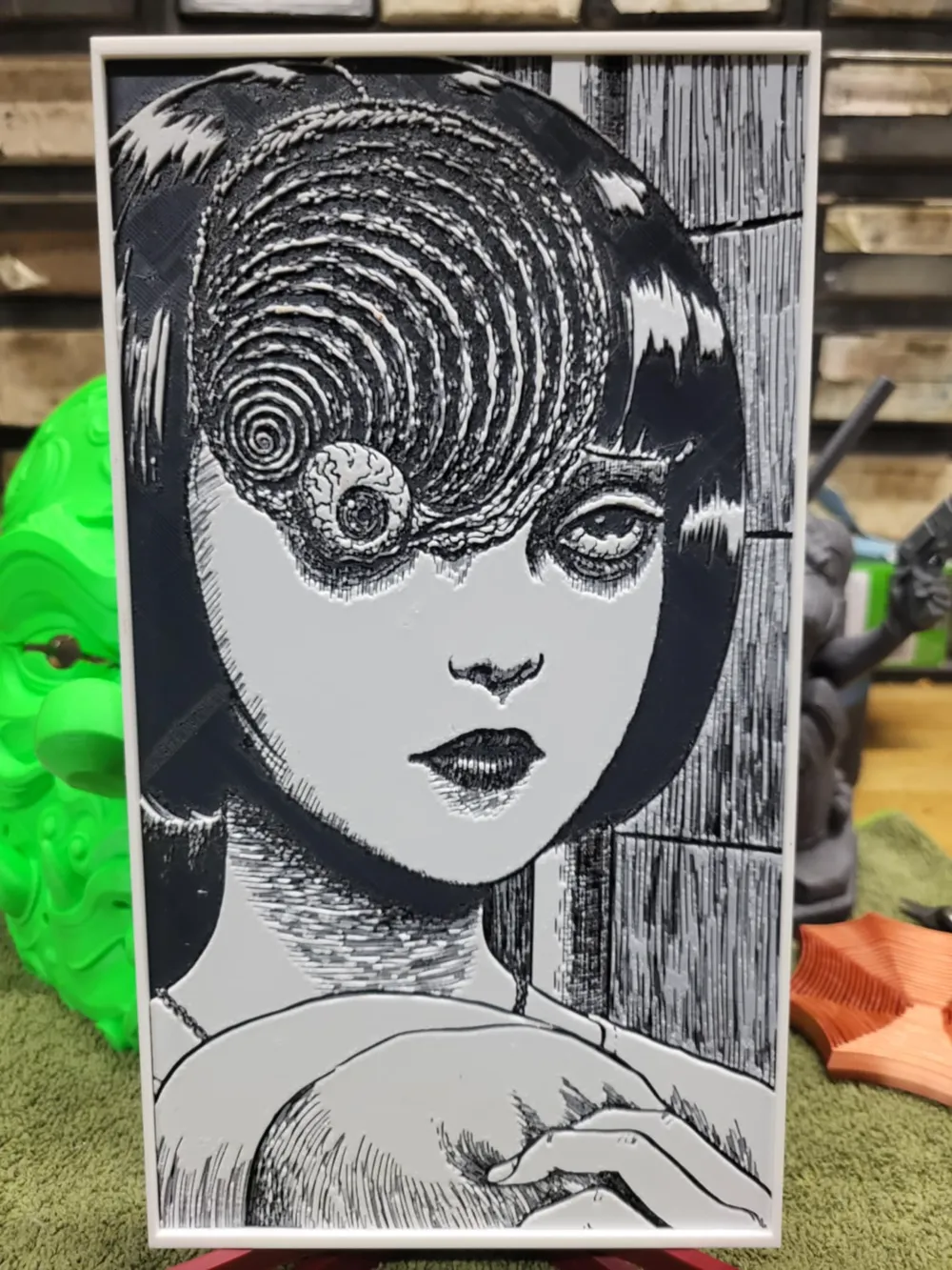 Azami Kurotani Uzumaki Manga Panel Hueforge by 3Deez Prints - MakerWorld
