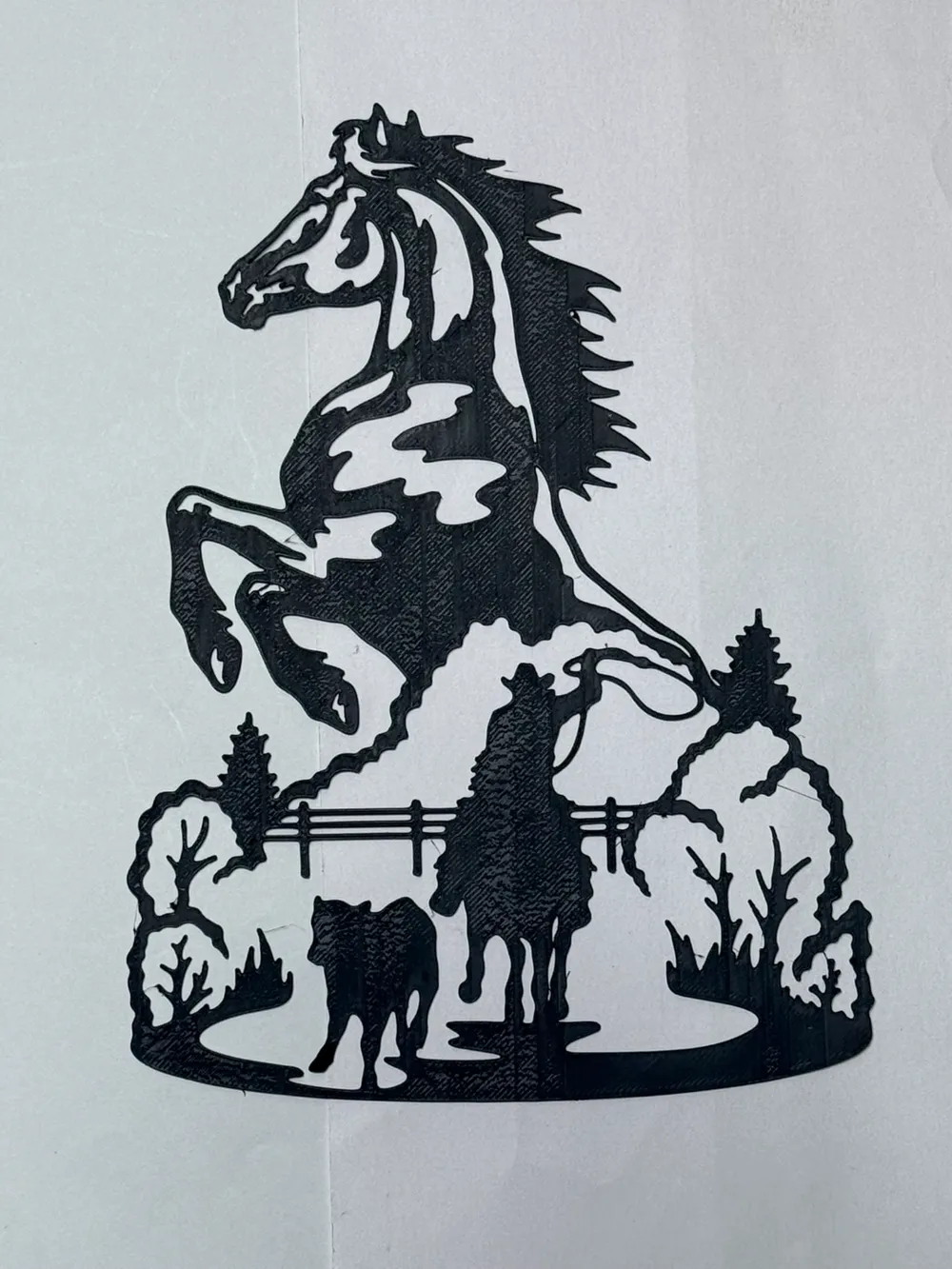 Silhouette horse and ranch wall art by Mysstra hueforge 3Dart - MakerWorld