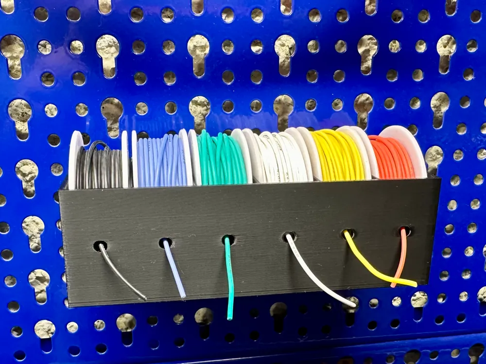 Wire Spool Holder for Pegboard Holes and Slots by FOX85 - MakerWorld
