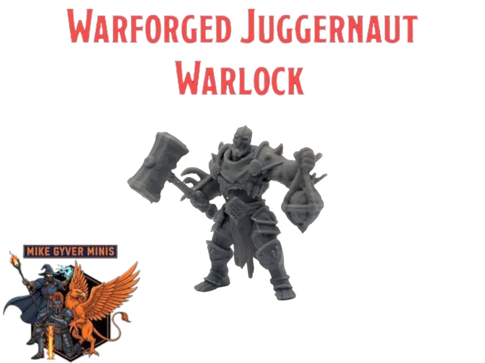 DnD TTRPG Warforged Juggernaut Warlock Miniature by MikeGyver ...