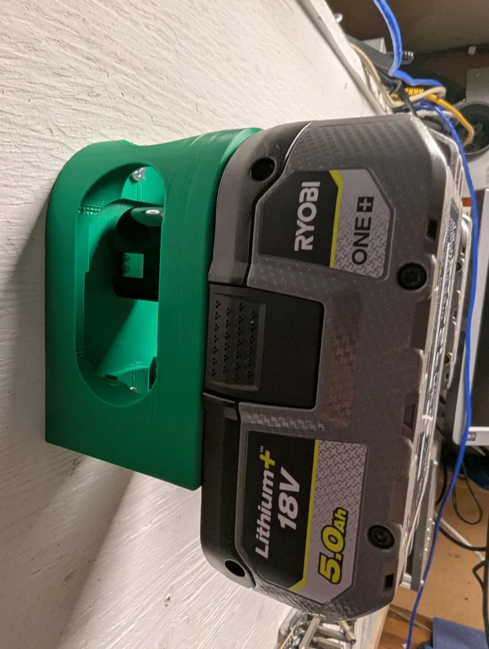 Ryobi Battery Holder for wall and shelf - Free 3D Print Model - MakerWorld
