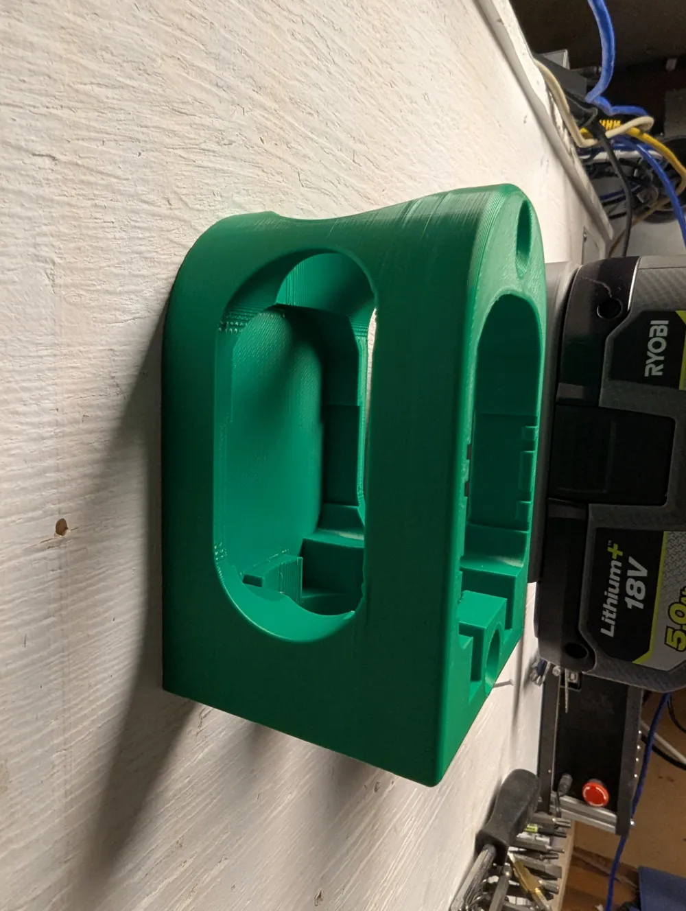 Ryobi Battery Holder for wall and shelf - Free 3D Print Model - MakerWorld