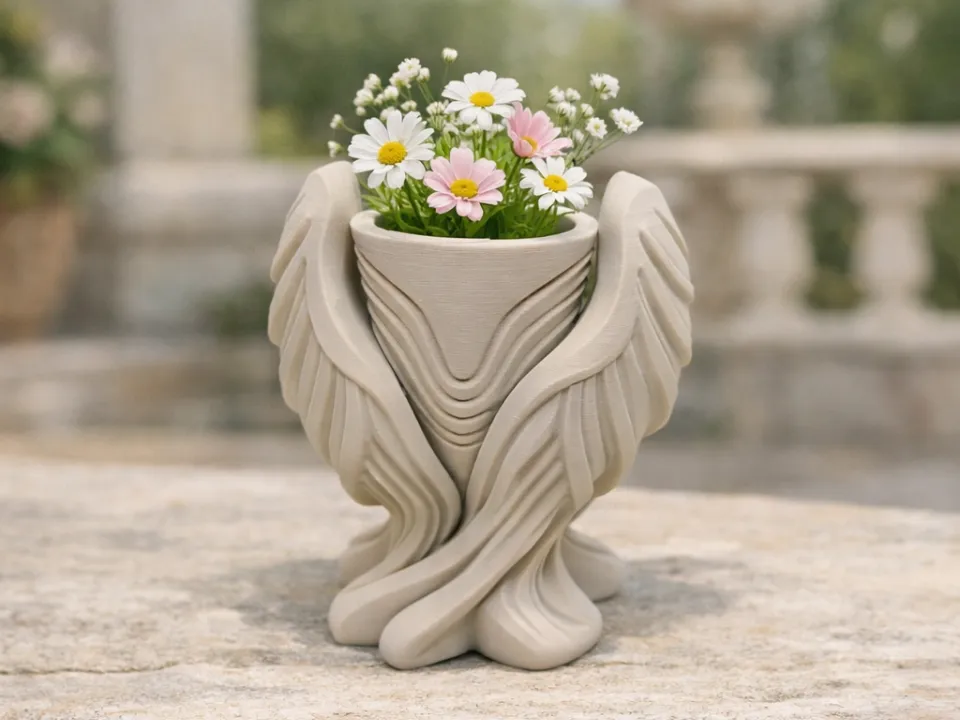 Angel Wing Vase, Heavenly Planter - Free 3D Print Model - MakerWorld