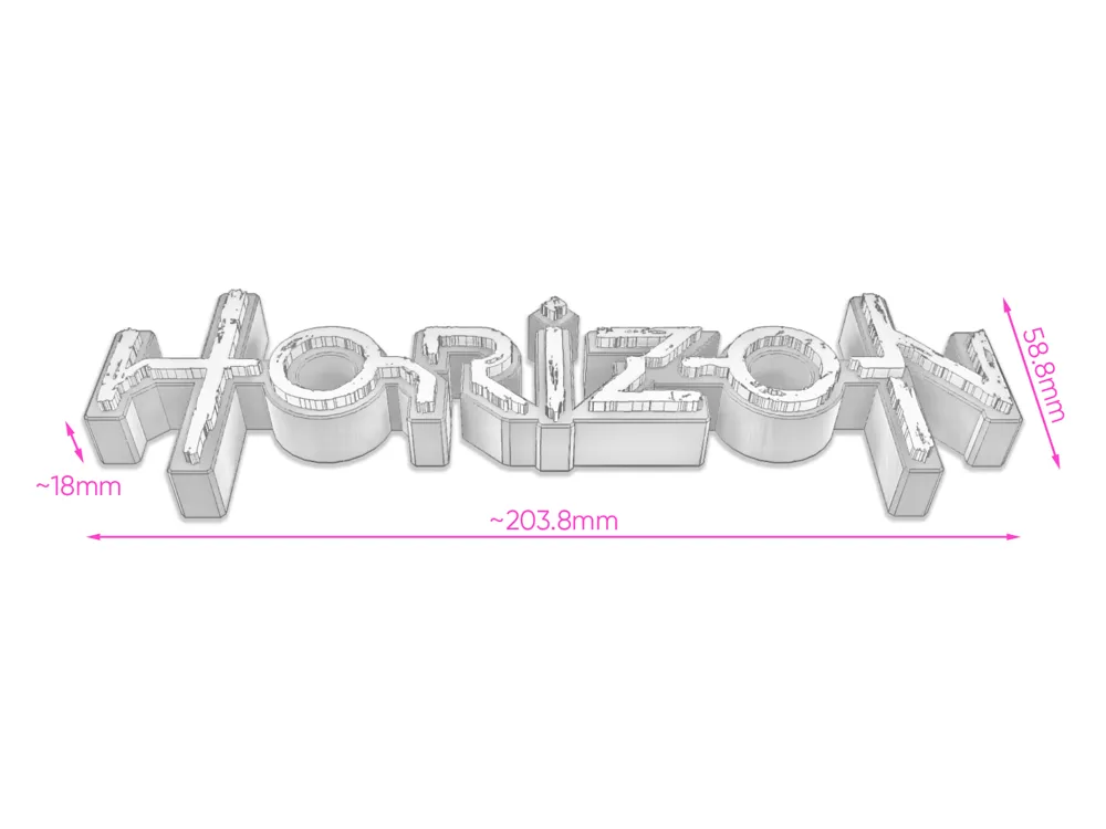 Horizon Sign (AMS Optional) - Free 3D Print Model - MakerWorld