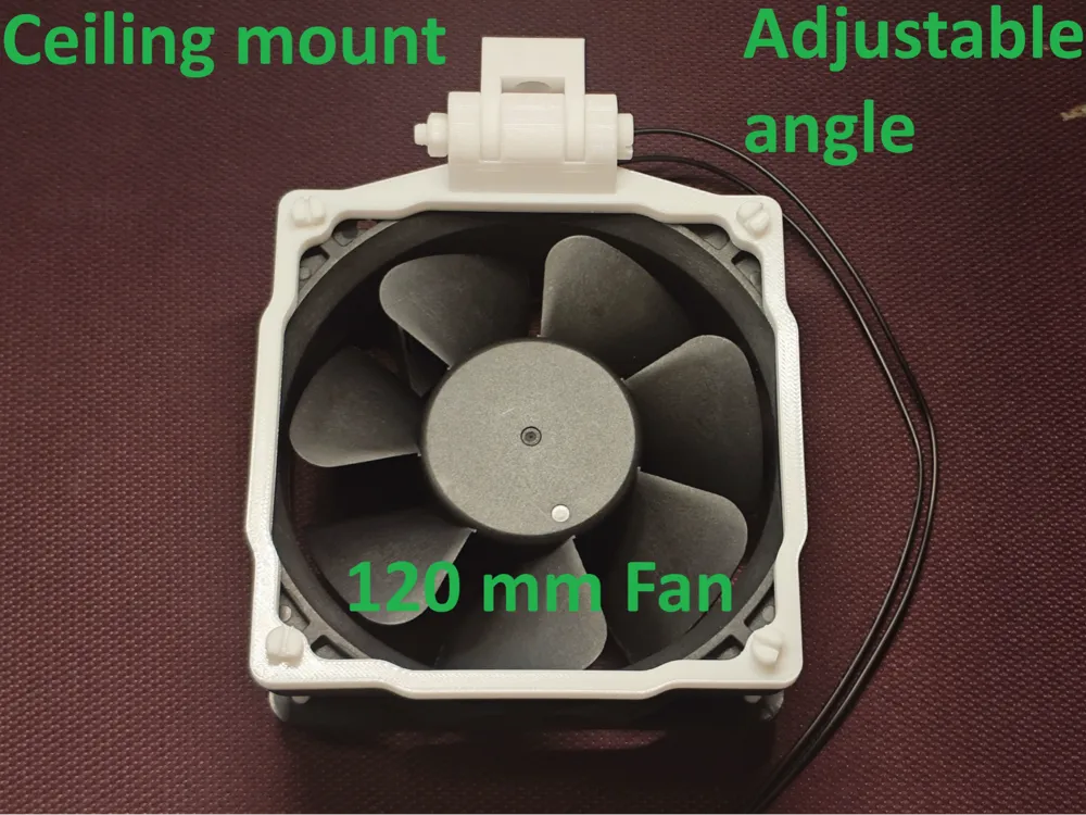 Adjustable 120mm Fan Ceiling Mount - Free 3D Print Model - MakerWorld