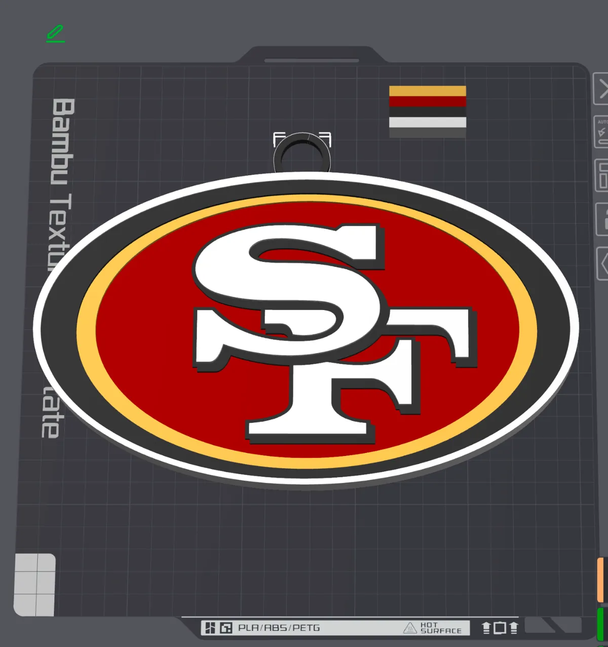 49ers Logo for Necklace - Free 3D Print Model - MakerWorld