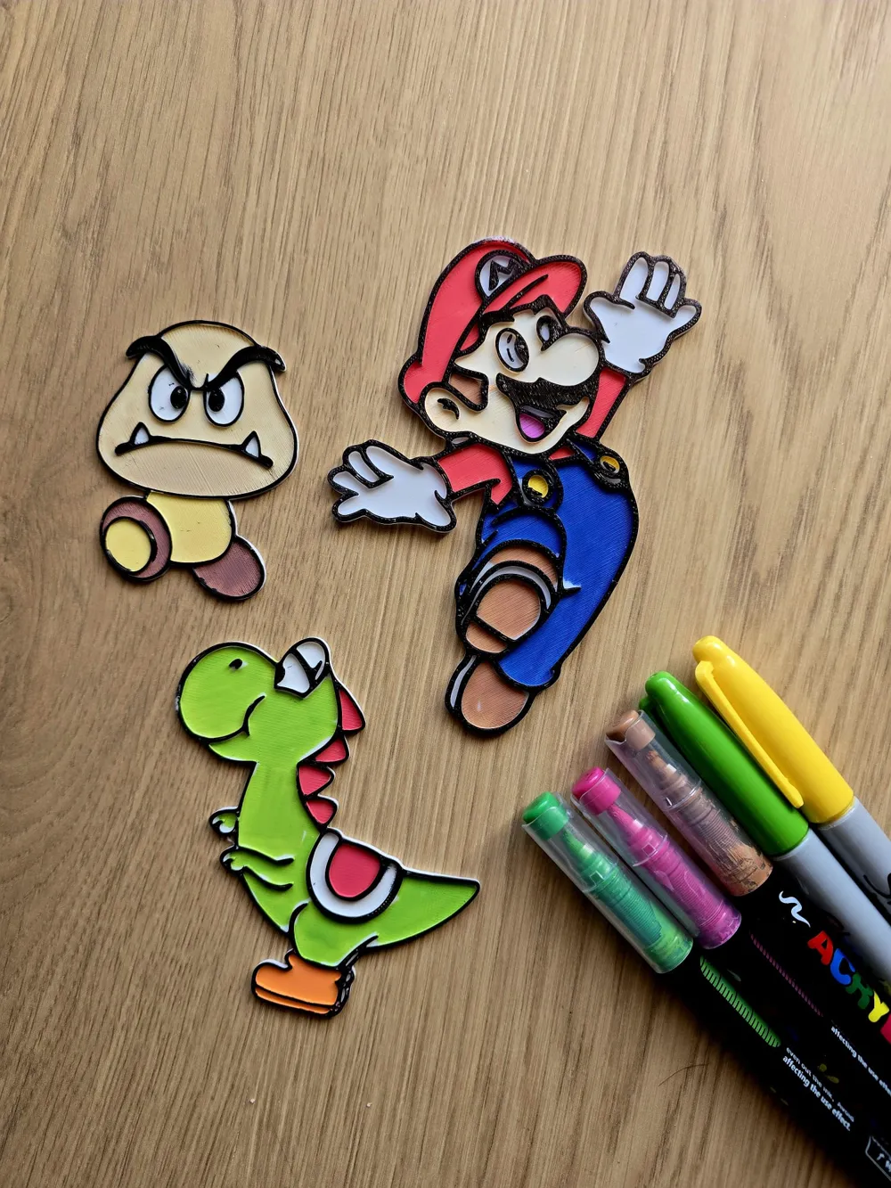 Mario Mushroom Yoshi DIY Coloring Craft Set by Merilno3D MakerWorld ...