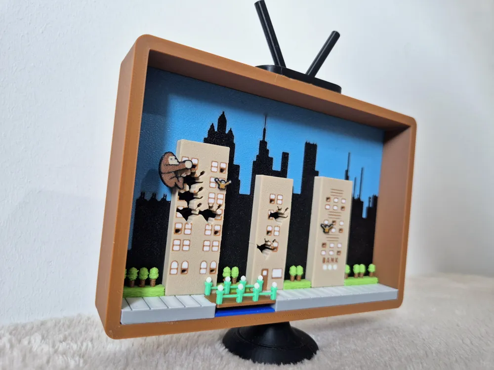 Rampage Arcade Diorama / Retro Game Level/Retro TV - Free 3D Print ...