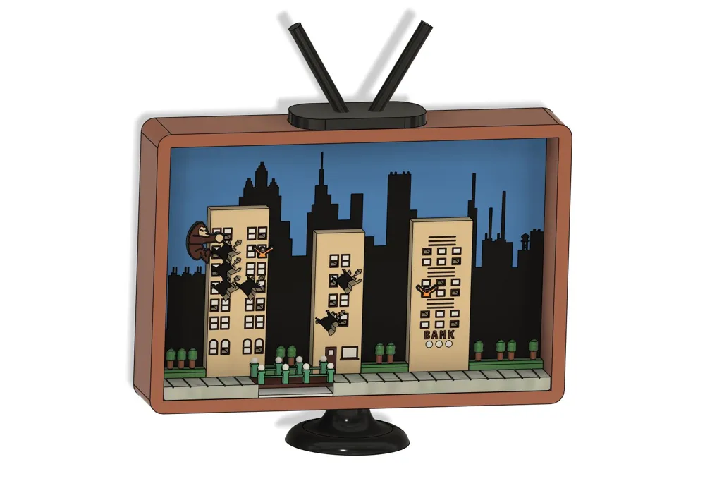 Rampage Arcade Diorama / Retro Game Level/Retro TV - Free 3D Print ...