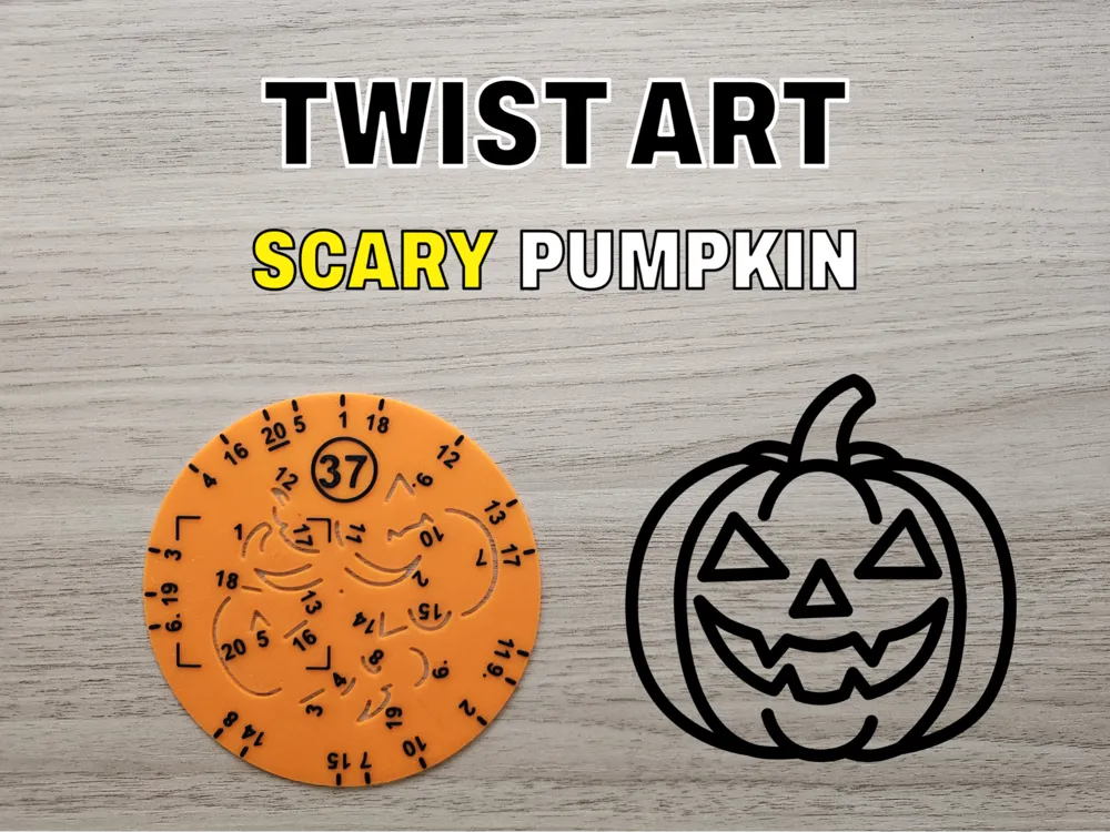 Twist Art 37 Pumpkin - Rotary Drawing Stencil - Free 3D Print Model ...