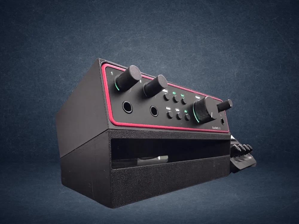 Scarlett 2i2 gen 4 Desktop Mount + Base by Monkey Toolbox MakerWorld: Download Free 3D Models