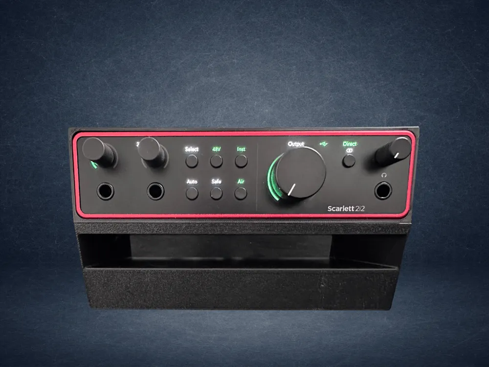 Scarlett 2i2 gen 4 Desktop Mount + Base by Monkey Toolbox MakerWorld: Download Free 3D Models