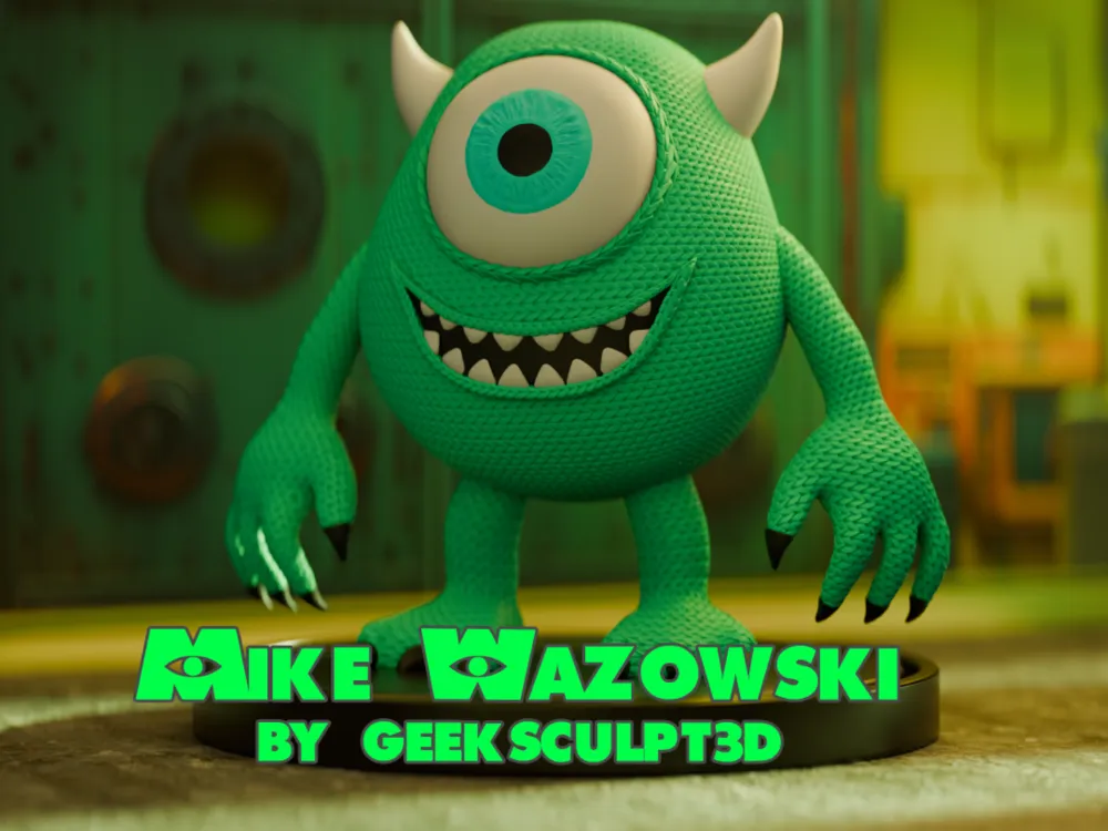 Mike Wazowski - Fun Monsterc Inc Sculpture - Free 3D Print Model ...