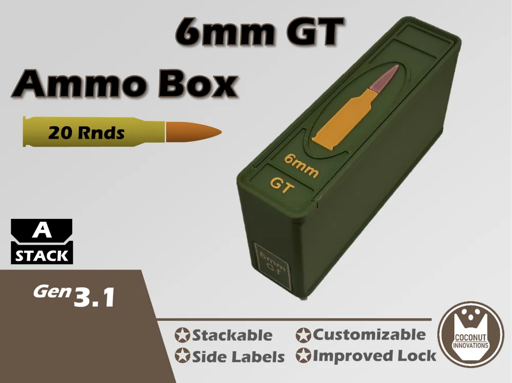 Ammo Storage Box 6mm GT 20 Rounds - Free 3D Print Model - MakerWorld