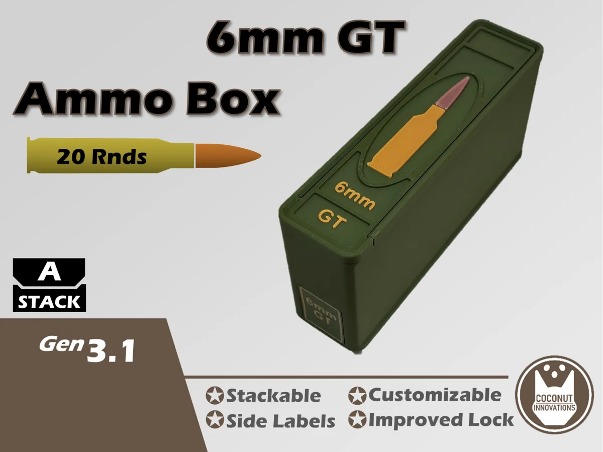Ammo Storage Box 6mm GT 20 Rounds - Free 3D Print Model - MakerWorld