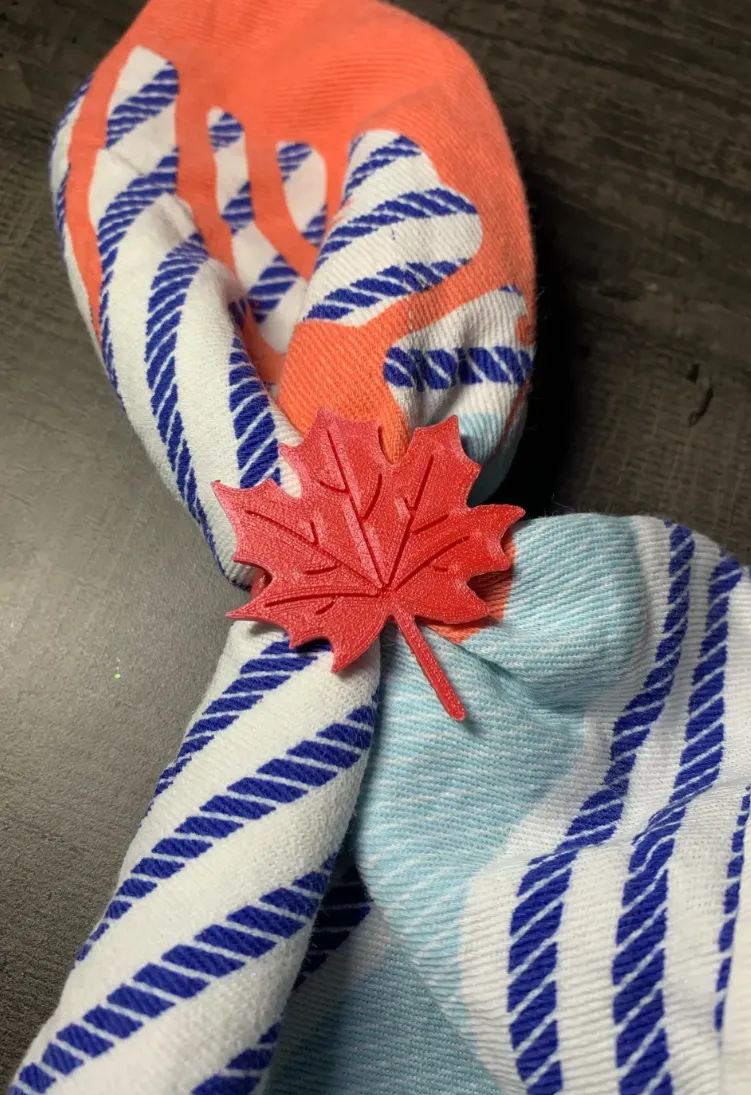 maple leaf napkin ring - Free 3D Print Model - MakerWorld