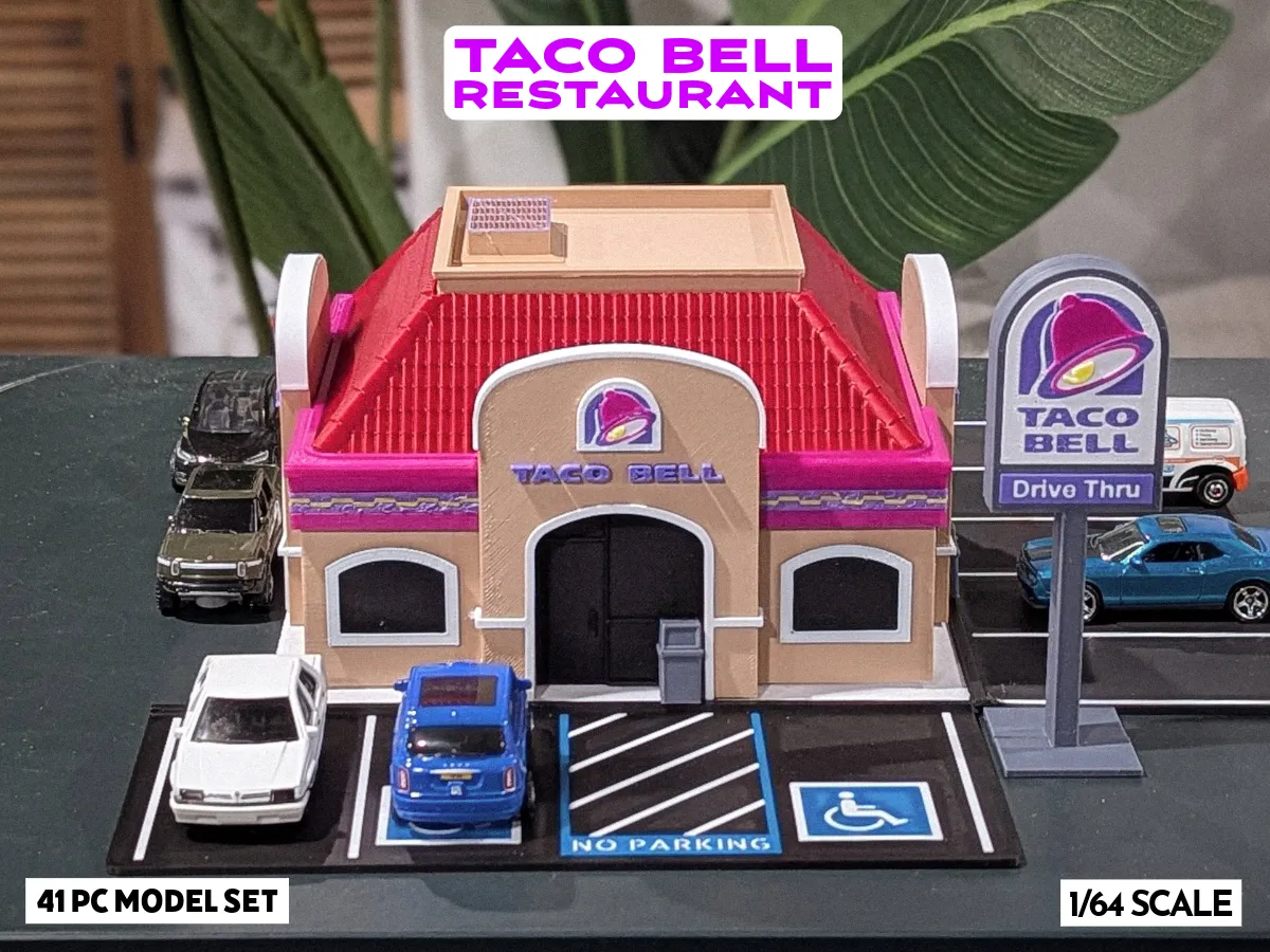Retro Taco Bell Model Set - 1:64 Scale Diorama - Free 3D Print Model ...