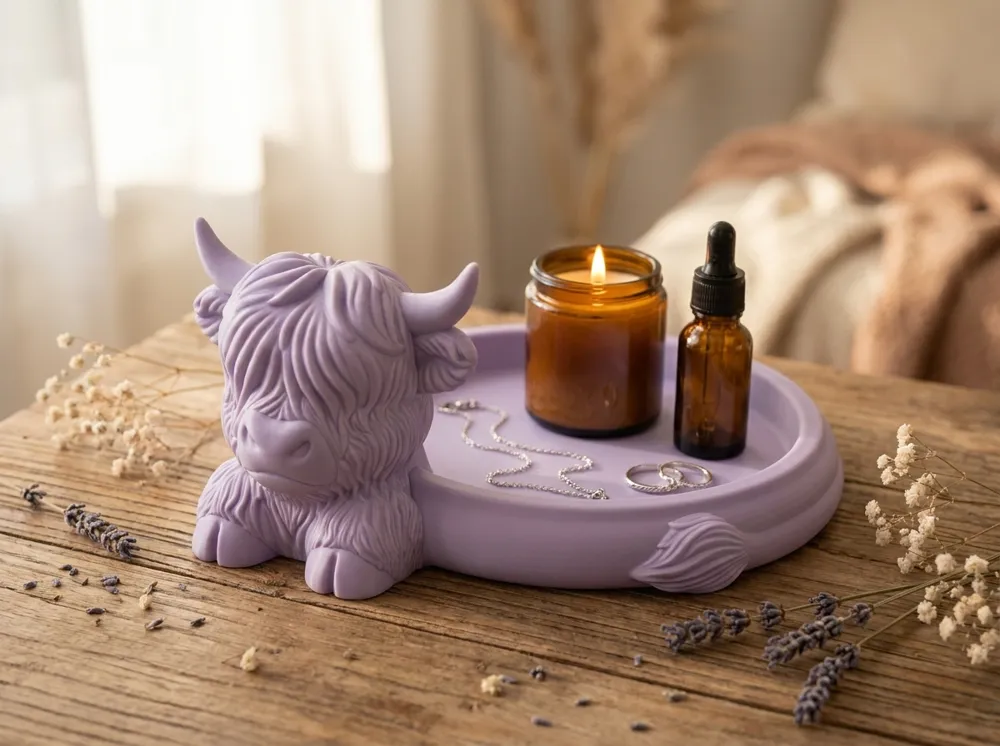 Highland Cow Tray Organizer | Cute & Useful - Free 3D Print Model ...