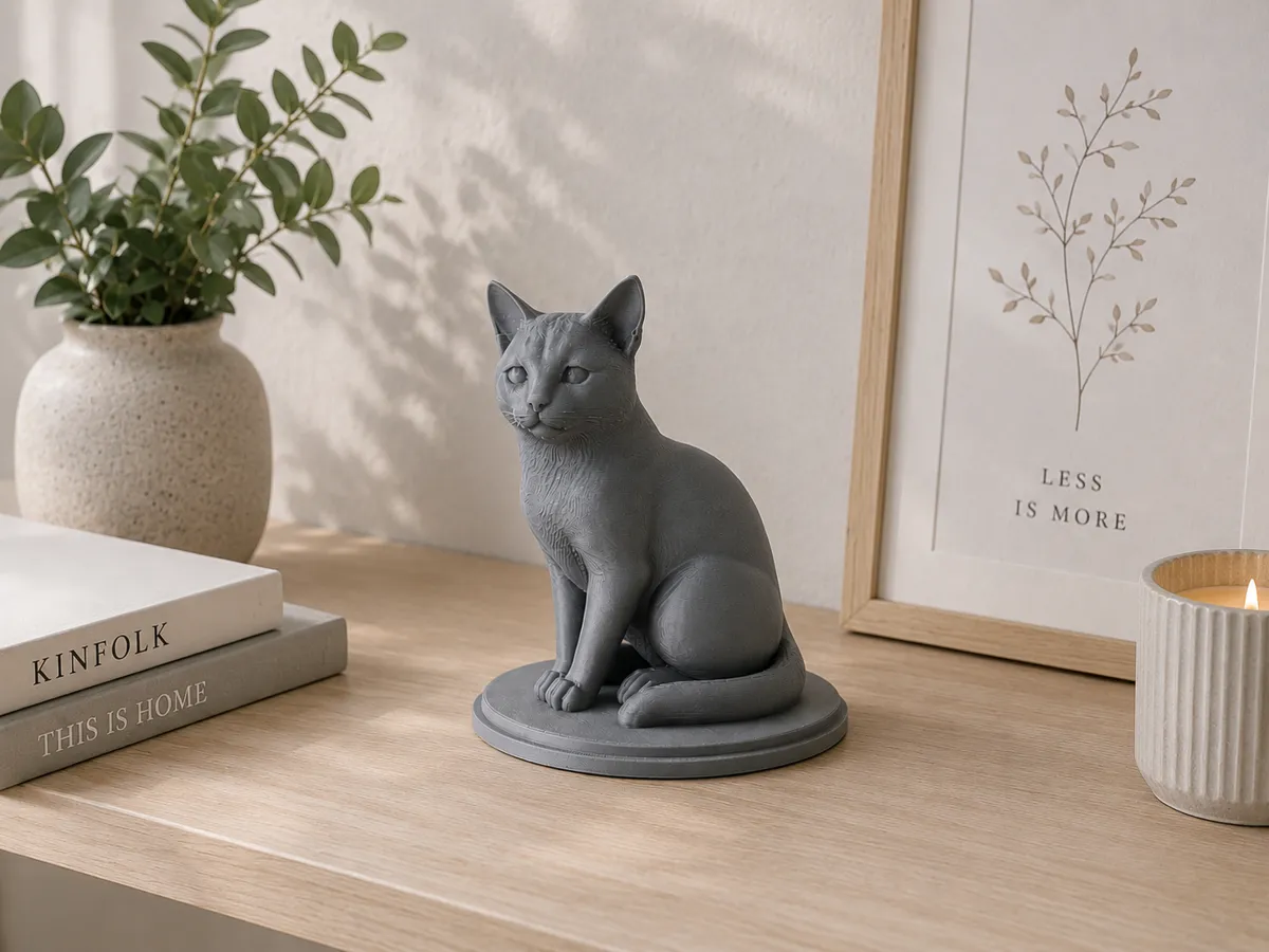 Elegant Cat Statue – Minimalist 3D Printable Decor - Free 3D Print ...