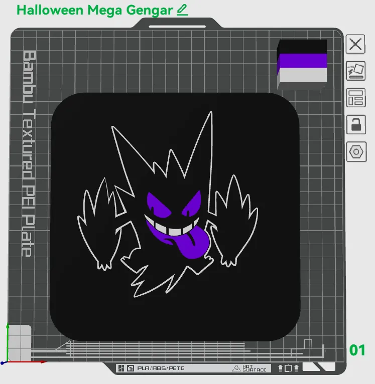 Halloween Mega Gengar - 2D - Wallart by Love Prints - MakerWorld