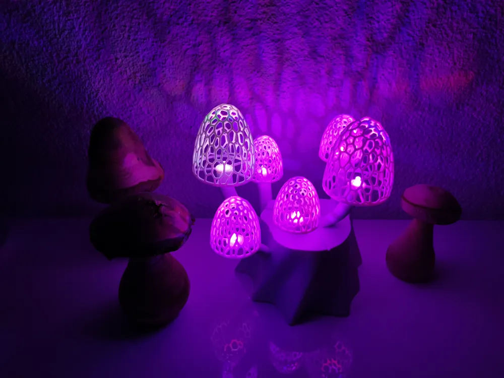 Mushroom Voronoi Lamp by Webse - MakerWorld