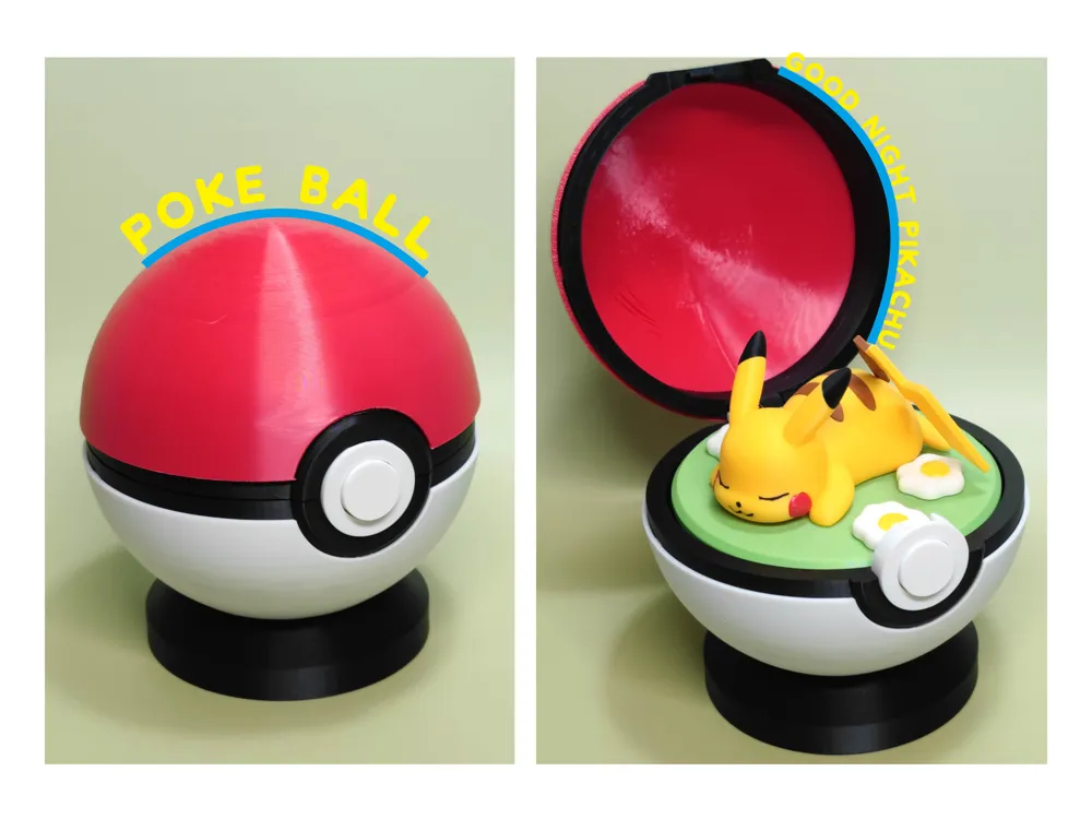 Good night Pikachu~ Poké Ball Music Box - Free 3D Print Model - MakerWorld