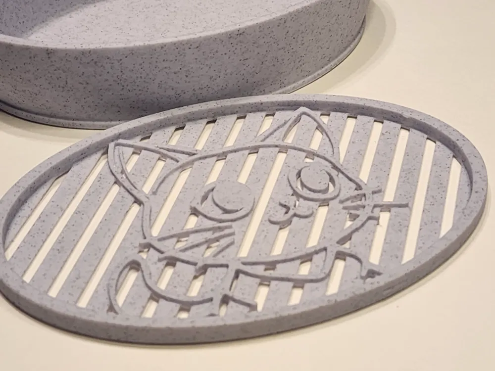 Bathroom Soap Dish (Cat Pattern) - Free 3D Print Model - MakerWorld