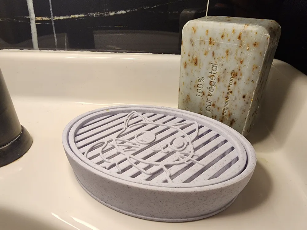 Bathroom Soap Dish (Cat Pattern) - Free 3D Print Model - MakerWorld
