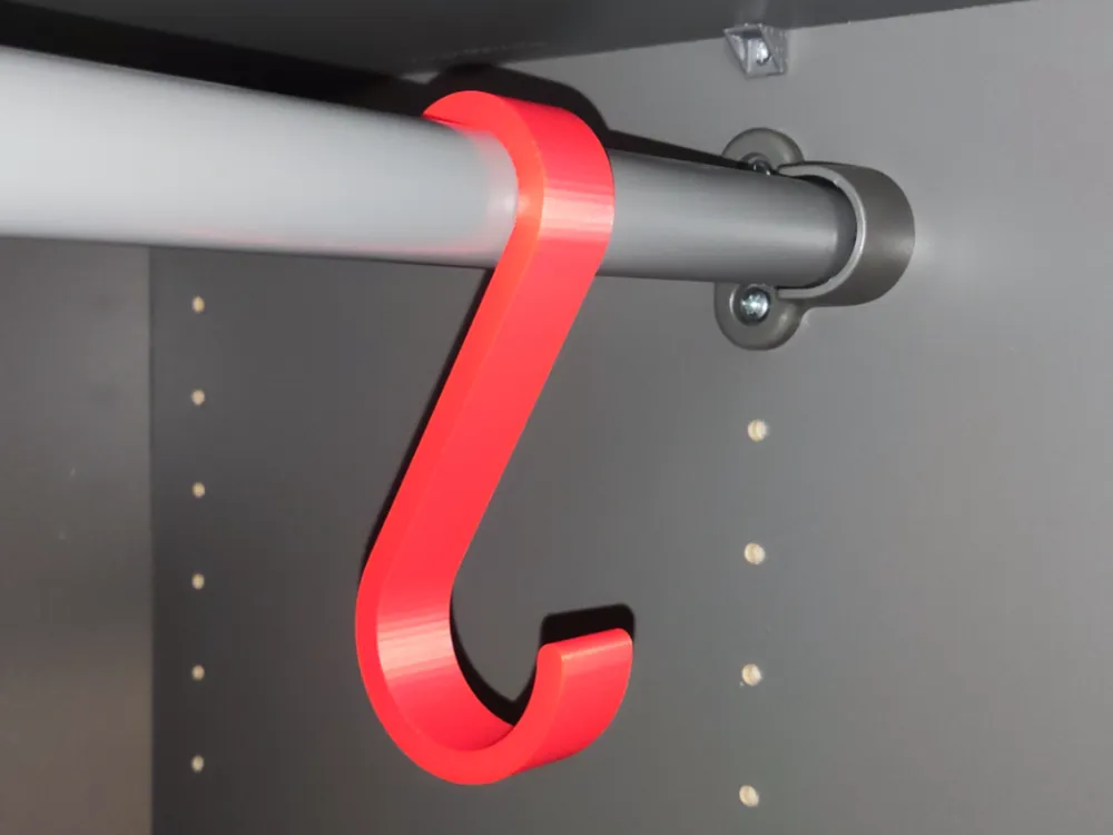 Parametric S-Hook for Closet Rods - Any size ! - Free 3D Print Model ...