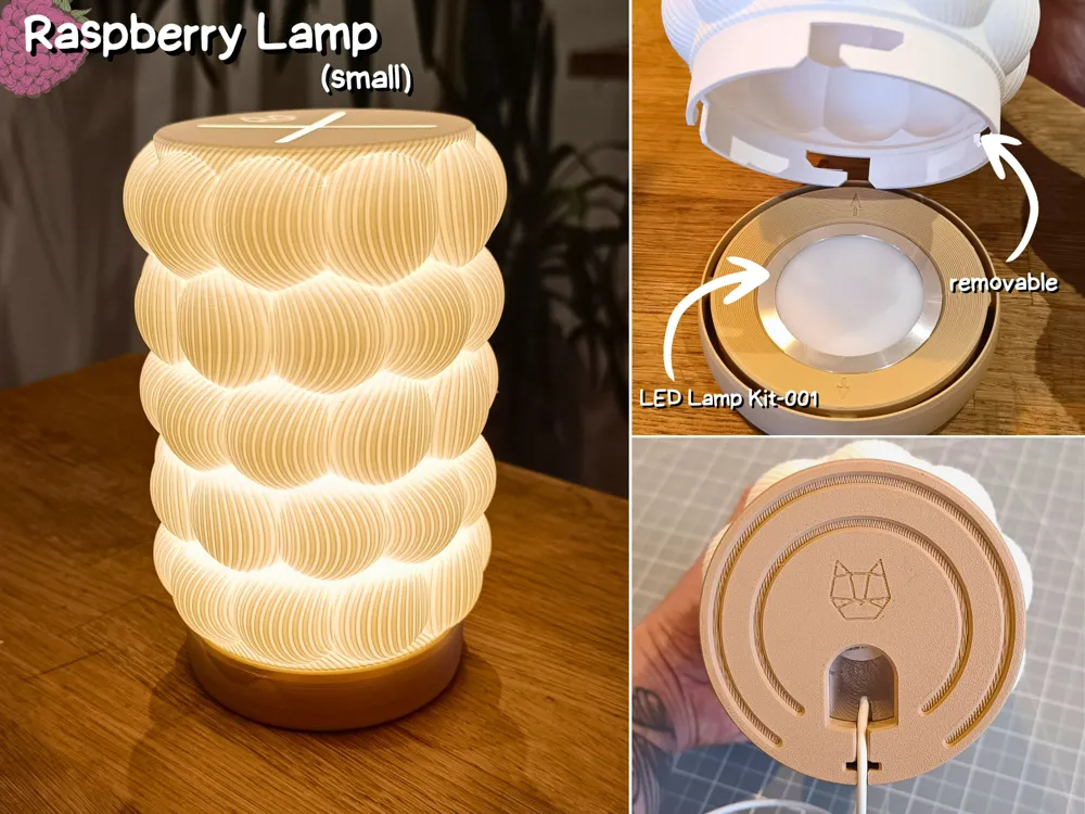 small Raspberry lamp for LED lamp Kit-001 by Super_Laserkatz - MakerWorld
