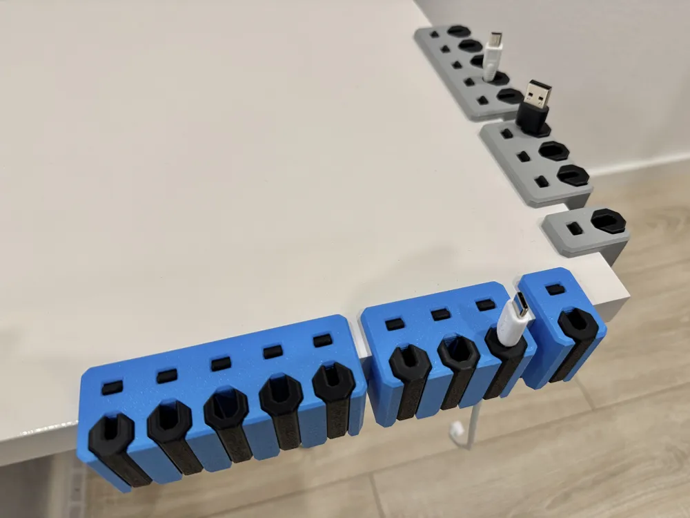 Desk cable holder / cable organizer with clamp - Free 3D Print Model ...