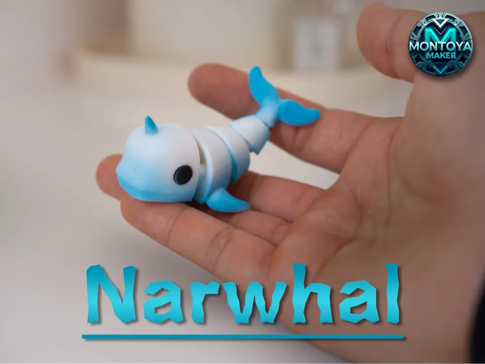Mr. Narwhal – Articulated & keychain by 🔵 MontoyaMaker MakerWorld: Download Free 3D Models