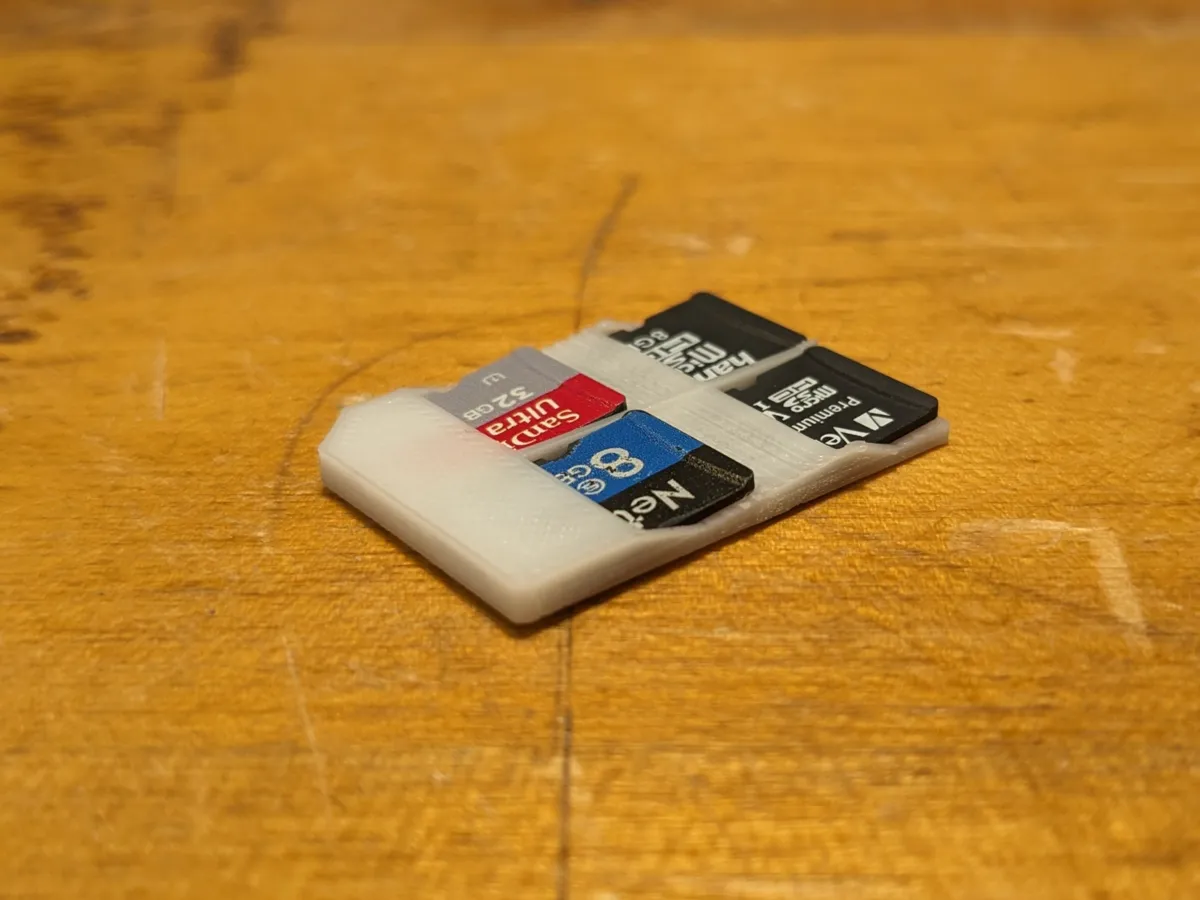 Quad microSD Card Holder - size of a sd card - Free 3D Print Model ...