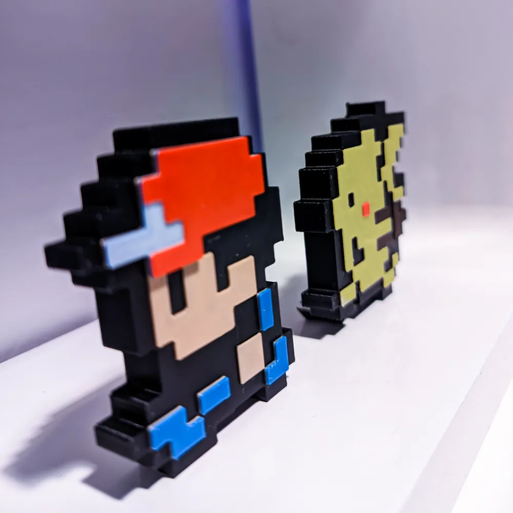 Pokemon Pixel Magnet Game Boy Ash & pikachu by satooori369 - MakerWorld