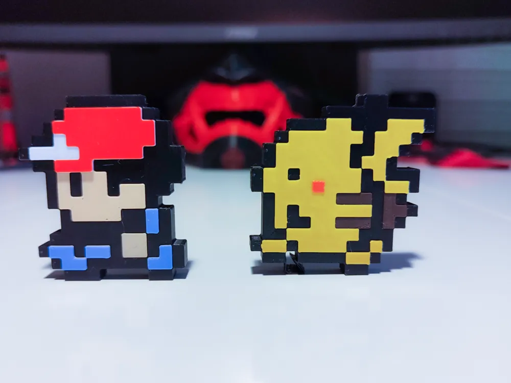 Pokemon Pixel Magnet Game Boy Ash & pikachu by satooori369 - MakerWorld
