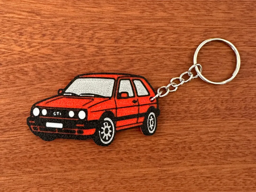 Golf GTI MK2 Tooned Keychain - Free 3D Print Model - MakerWorld
