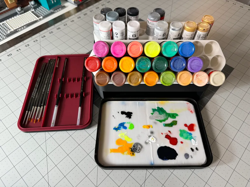 Paint Caddy - Rack 25 bottles - 17ml / 0.57oz by FaumeBuilds - MakerWorld