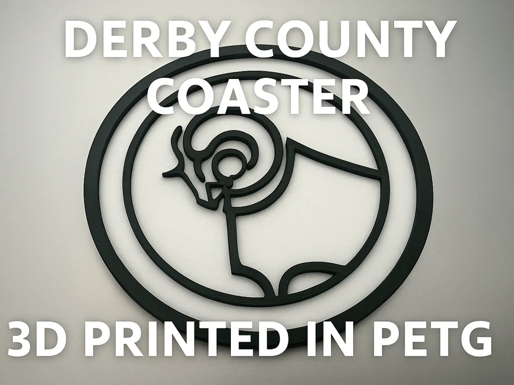 Derby County Coaster- DCFC - Free 3D Print Model - MakerWorld