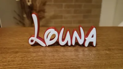 Disney Name Sign Louna Kid Room Wall Decor Tag - Free 3D Print Model ...