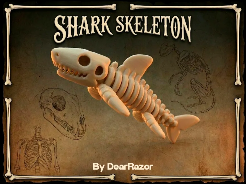 Skeleton Shark - Free 3D Print Model - MakerWorld