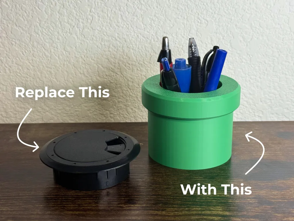 Portalápices de Tubo de Mario Para Agujero de Escritorio (60.5mm de ...