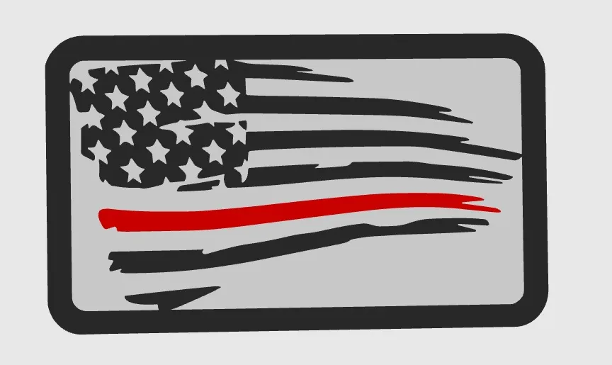 US flag red line Fire fighter by Pj2leandro - MakerWorld