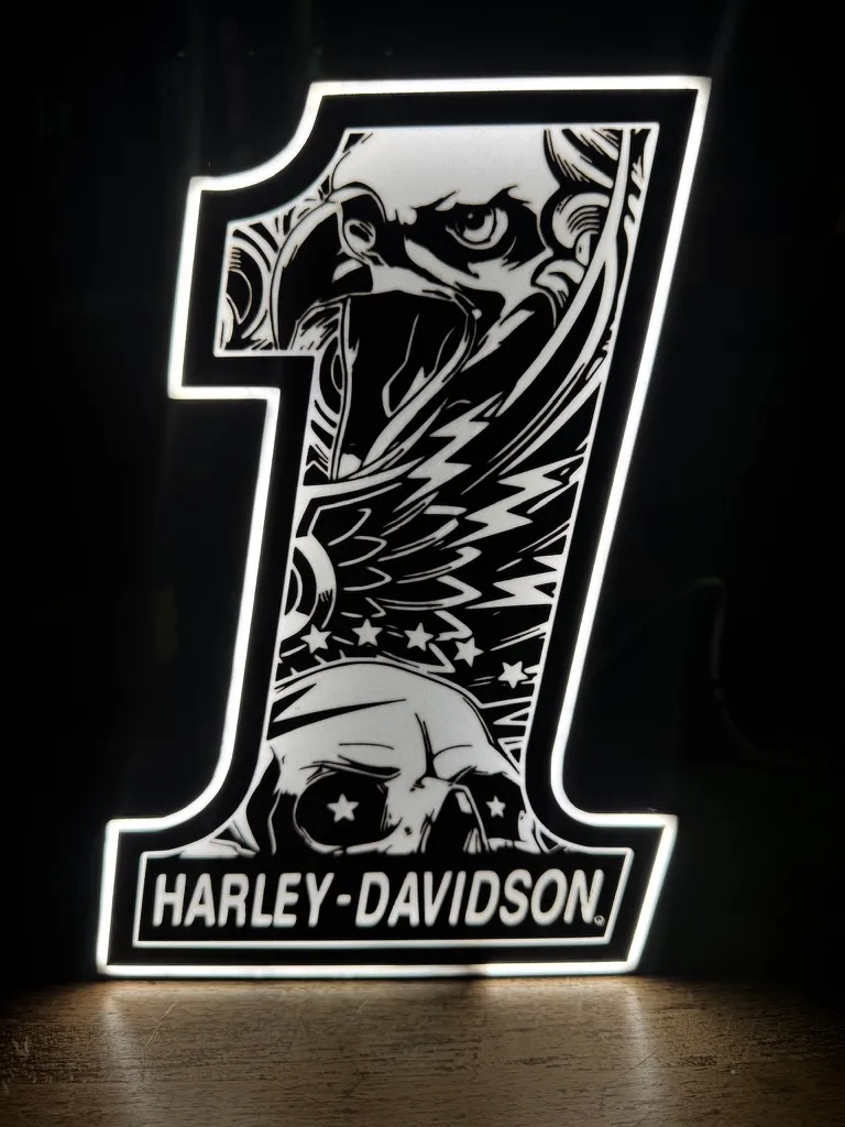 Harley Davidson #1 Custom Light Box by White Hat Hacker MakerWorld ...