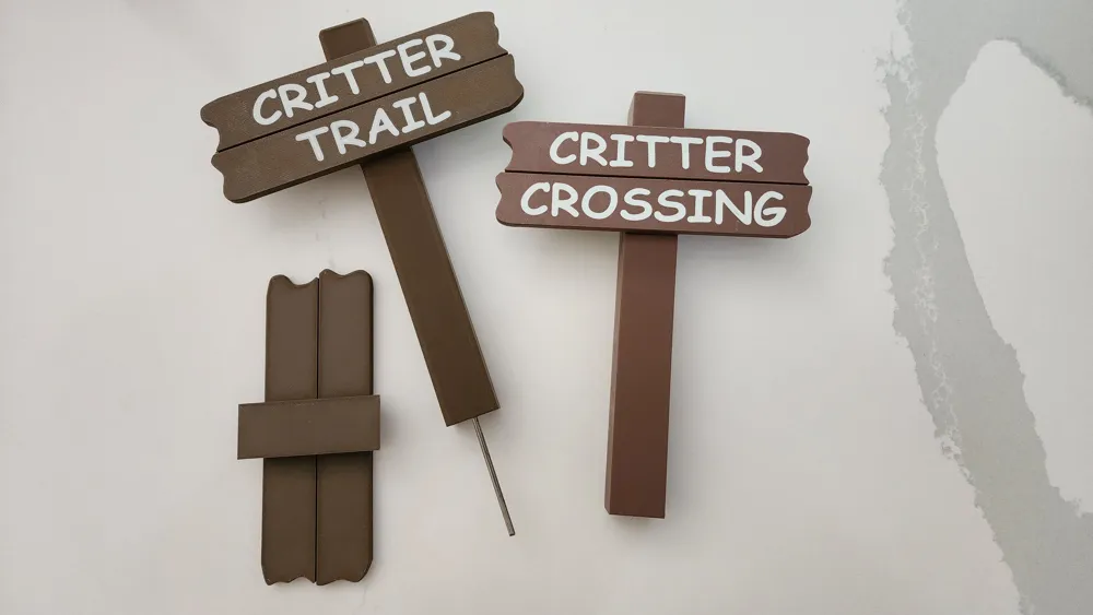 Critter Crossing Sign Post - Free 3D Print Model - MakerWorld