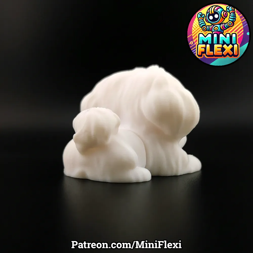 Mini Flexi Maltese Dog - No Support - Free 3D Print Model - MakerWorld