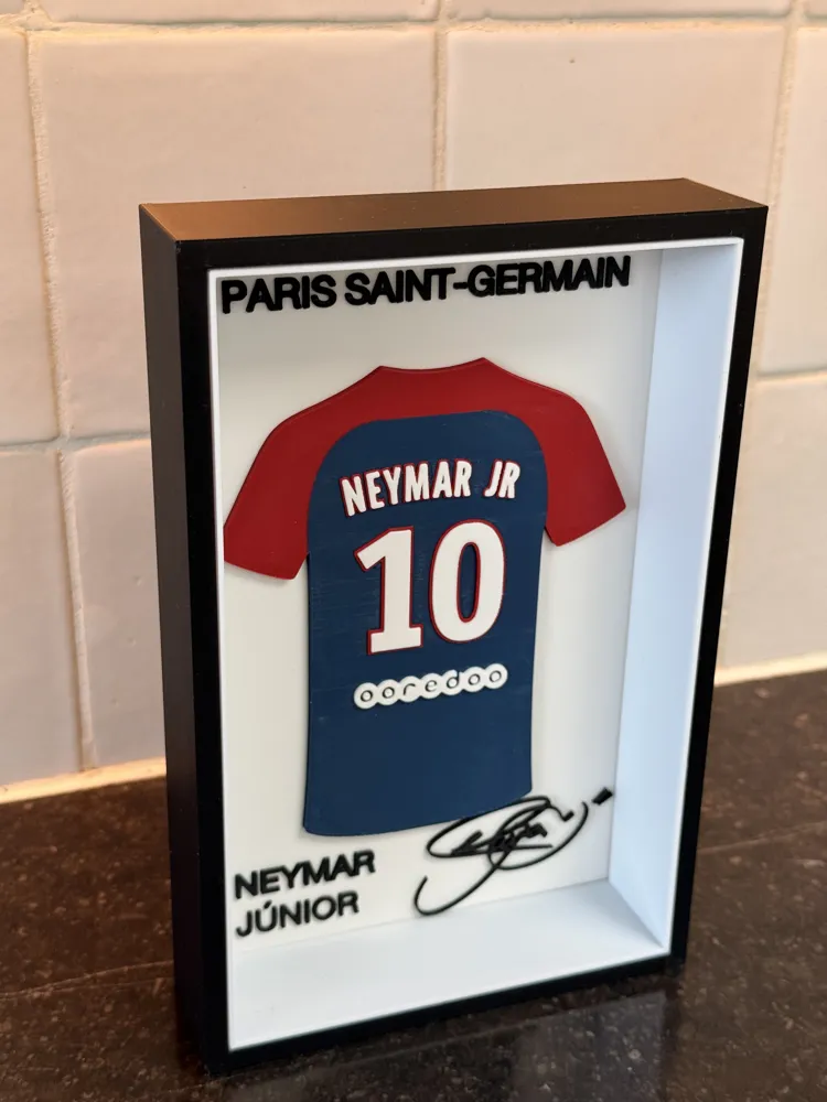 Neymar Jr. - Paris Saint-Germain - Jersey Frame - Free 3D Print Model ...