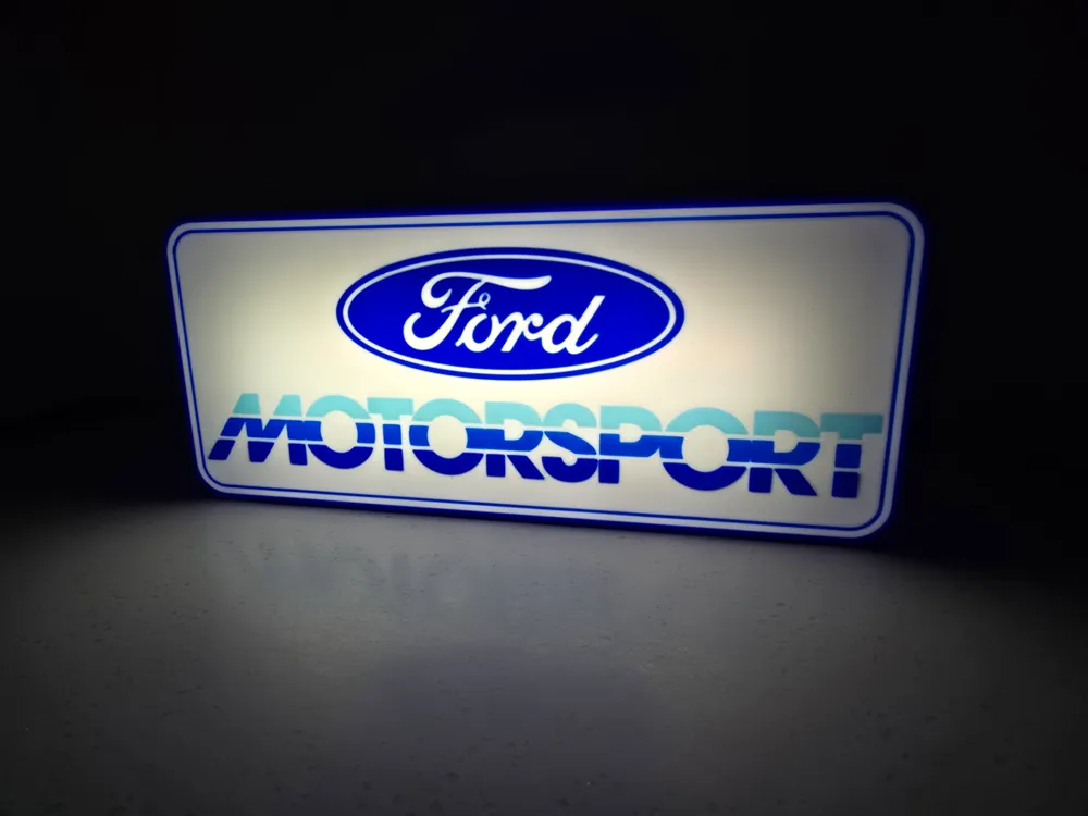 Retro Ford Motorsport Lightbox Sign by Phalanx - MakerWorld