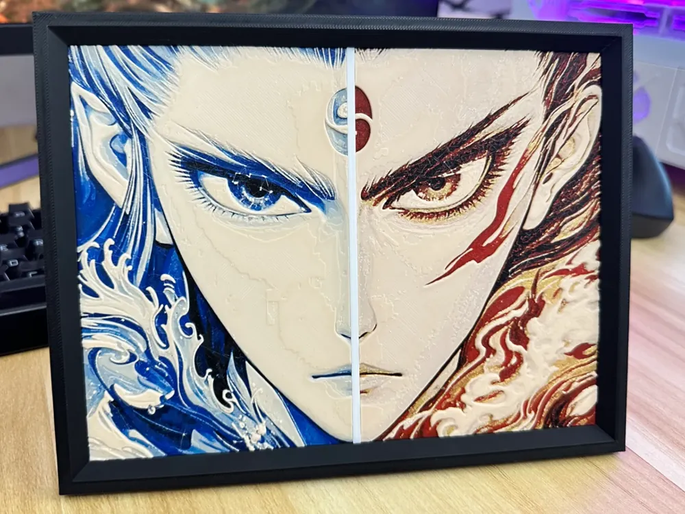 Nezha and Ao Bing Dual-Print 3D Color Lithophane Photo by 沐一 MakerWorld ...