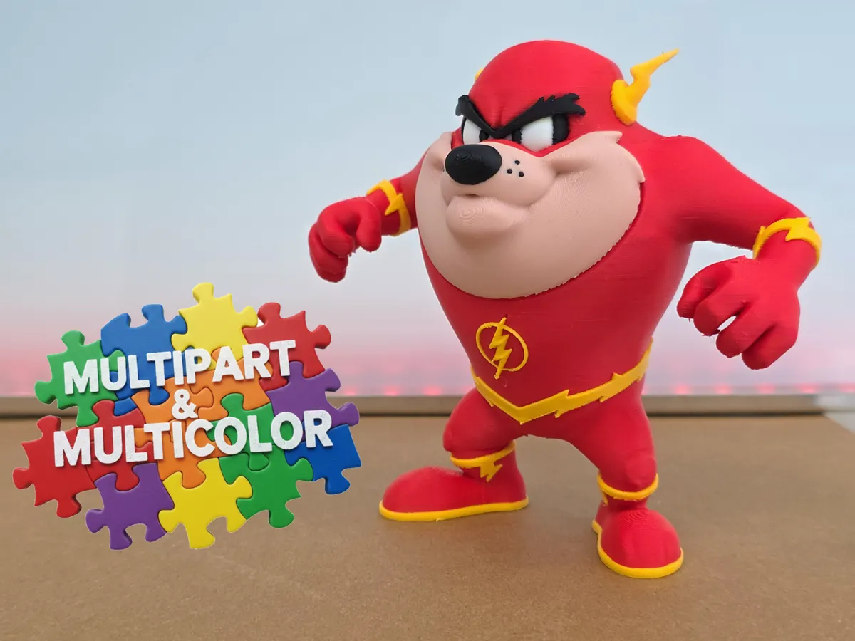 Taz as Flash / Multicolor - Free 3D Print Model - MakerWorld