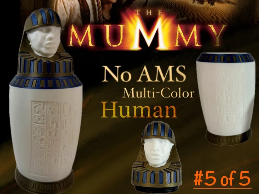 Human-Headed Canonic Jar (The Mummy) - Free 3D Print Model - MakerWorld